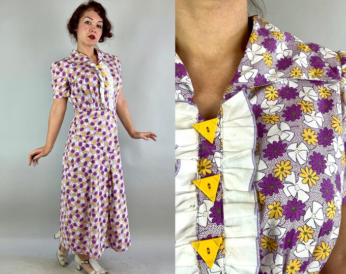 1930s Patty's Picnic Repro Dress | Vintage Pattern 30s Style Purple ...