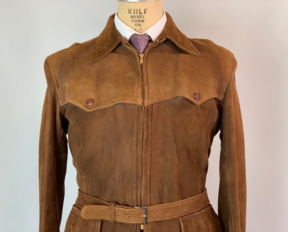 1930s Belted Back Outdoors Jacket | Vintage 30s Mens … - Gem