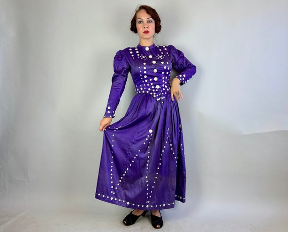 1800s Purple Pearlie Princess Dress Ensemble | Vintag… - Gem