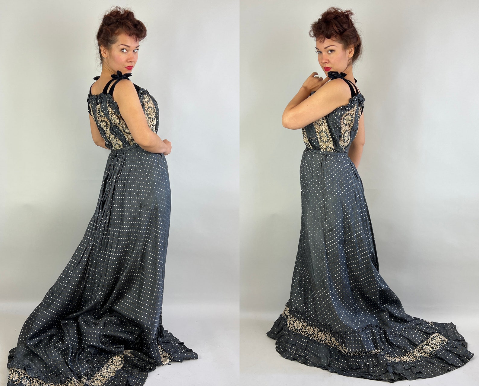 1900s Gorgeous Gibson Girl Dress Ensemble | Antique Edwardian Two Piece ...