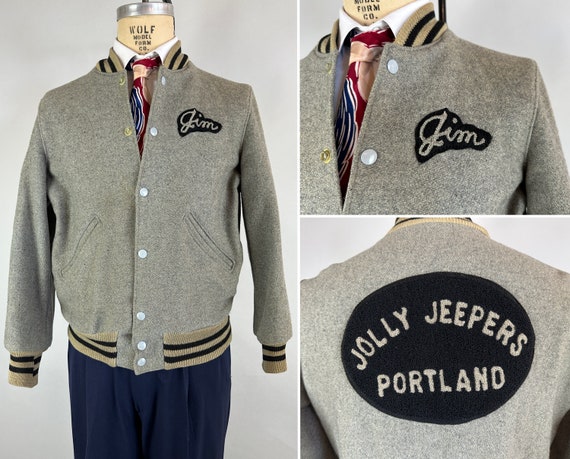 1950s “Jolly Jeepers” Letterman Jacket | Vintage 50s … - Gem
