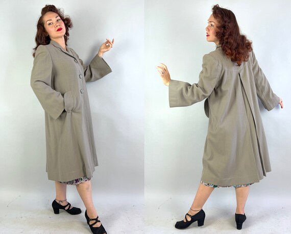 1940s Stone Cold Fox Coat | Vintage 40s Dove Grey Wo… - Gem