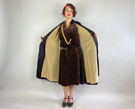 1920s Deco Decadence Duster Coat | Vintage 20s Black … - Gem