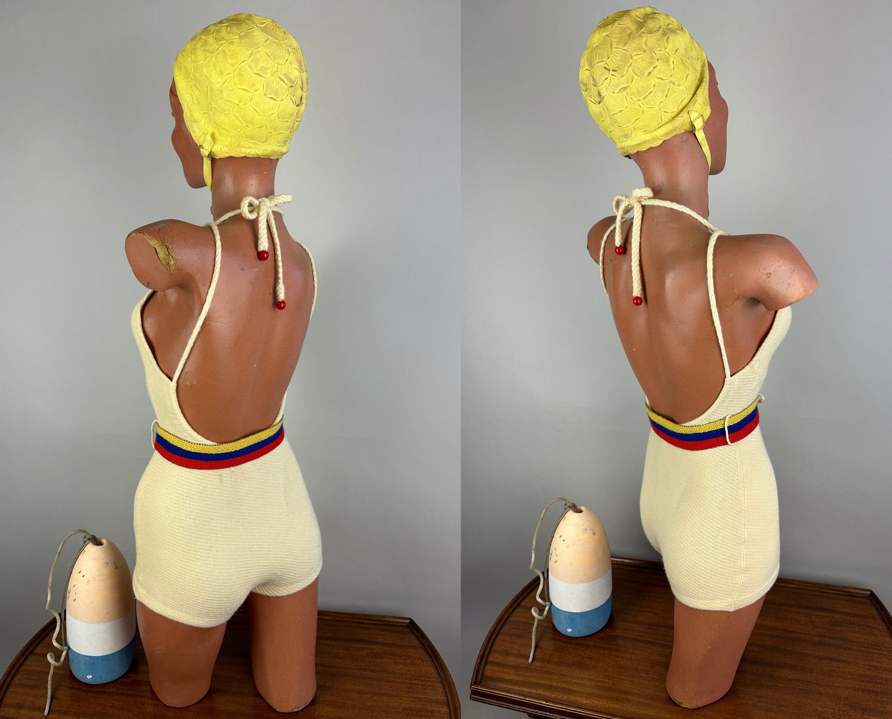 1930s Daring Darla Swimsuit | Vintage 30s White Wool Knit Jantzen ...