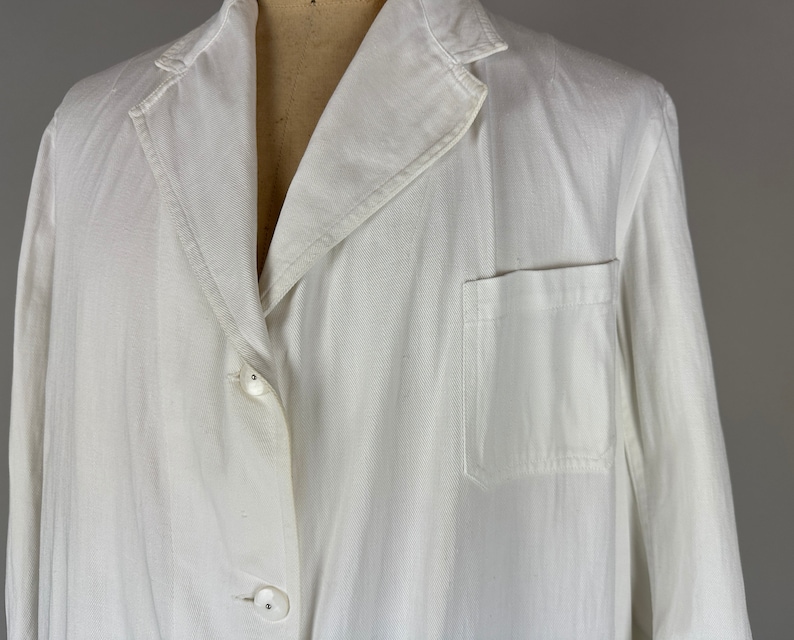 1920s Dapper Doctor Duster Coat | Vintage Antique 20s White Cotton ...