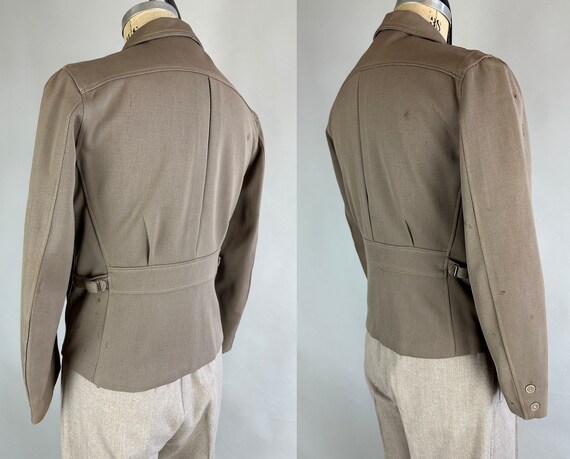 1940s Handy Hank Workwear Jacket | Vintage 40s Taupe … - Gem