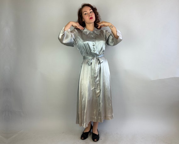 1930s Silver Siren Dressing Gown | Vintage 30s Icy Si… - Gem