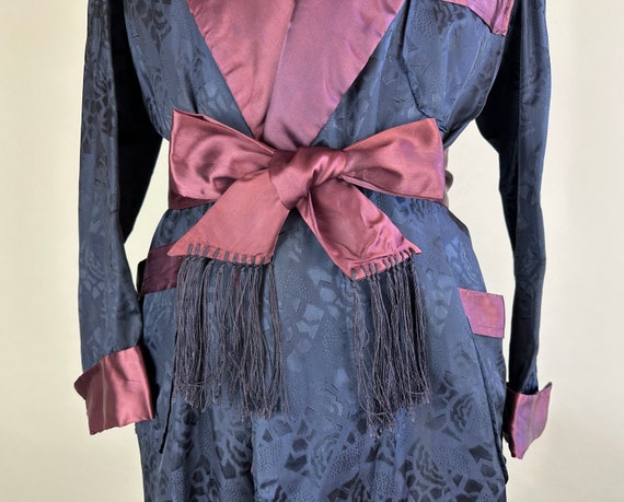 1930s Dashing Deco Dressing Robe | Vintage 30s Blue a… - Gem