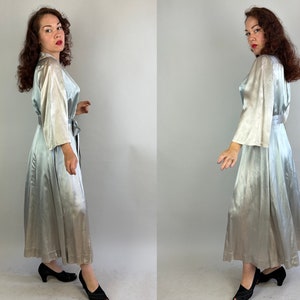 1930s Silver Siren Dressing Gown | Vintage 30s Icy Silver Blue Liquid ...