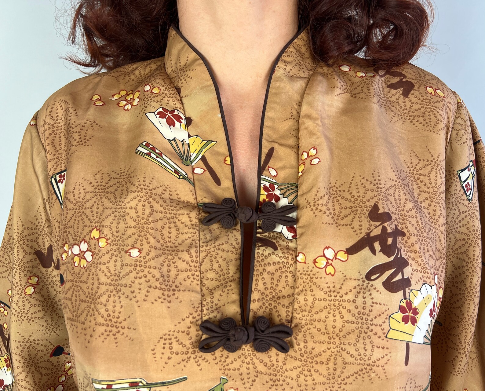 1940s Toast to the Tiki Queen Pake Muu | Vintage 40s Brown Silk ...