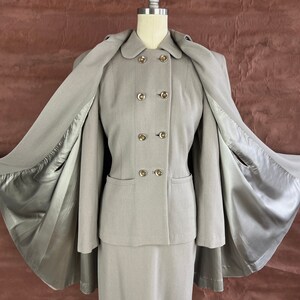 1940s Grand Dame of the Galaxy Suit Set | Vintage 40s Dove Grey Wool 3 ...
