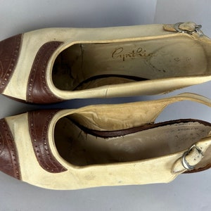 1940s Spectacular Spectator Platforms | Vintage 40s Brown and White ...