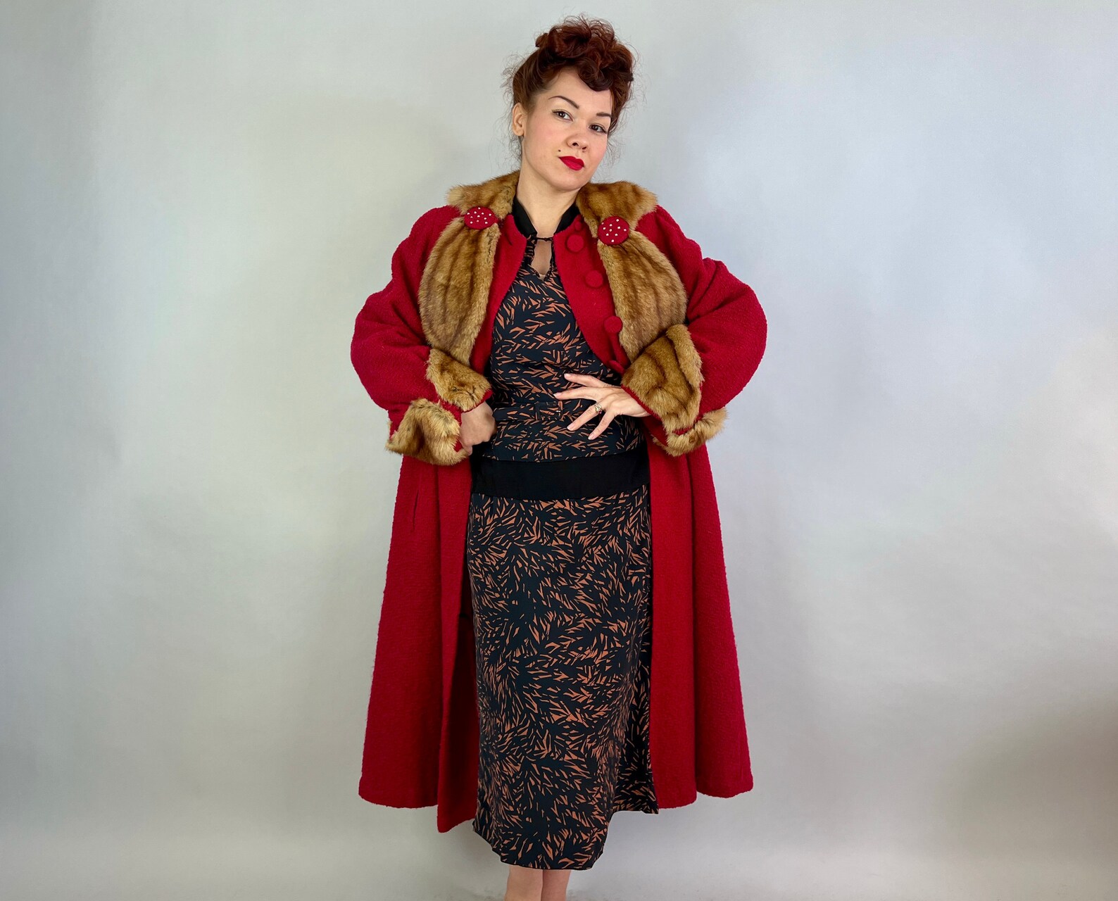 1940s Foxy Franny's Red Hot Coat Vintage 40s Cranberry - Etsy