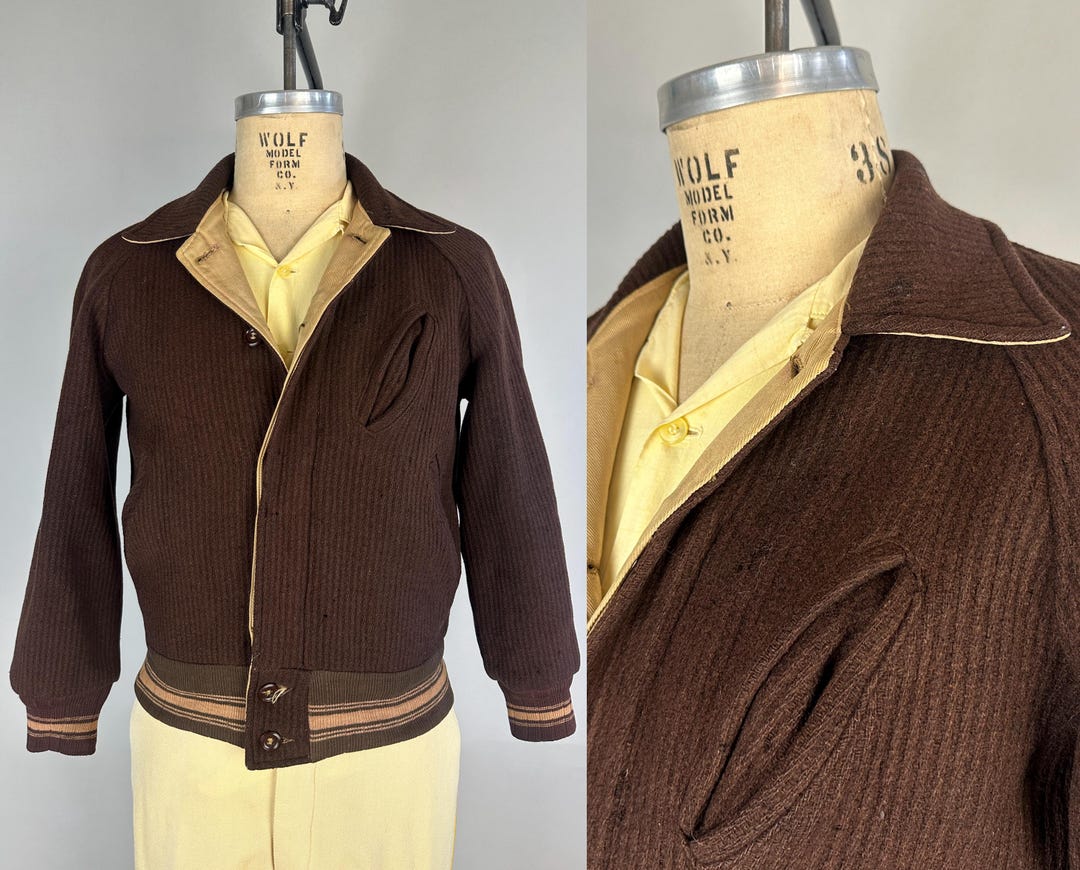 1930s Two Sides of the Coin Jacket | Vintage 30s Reversible Brown ...
