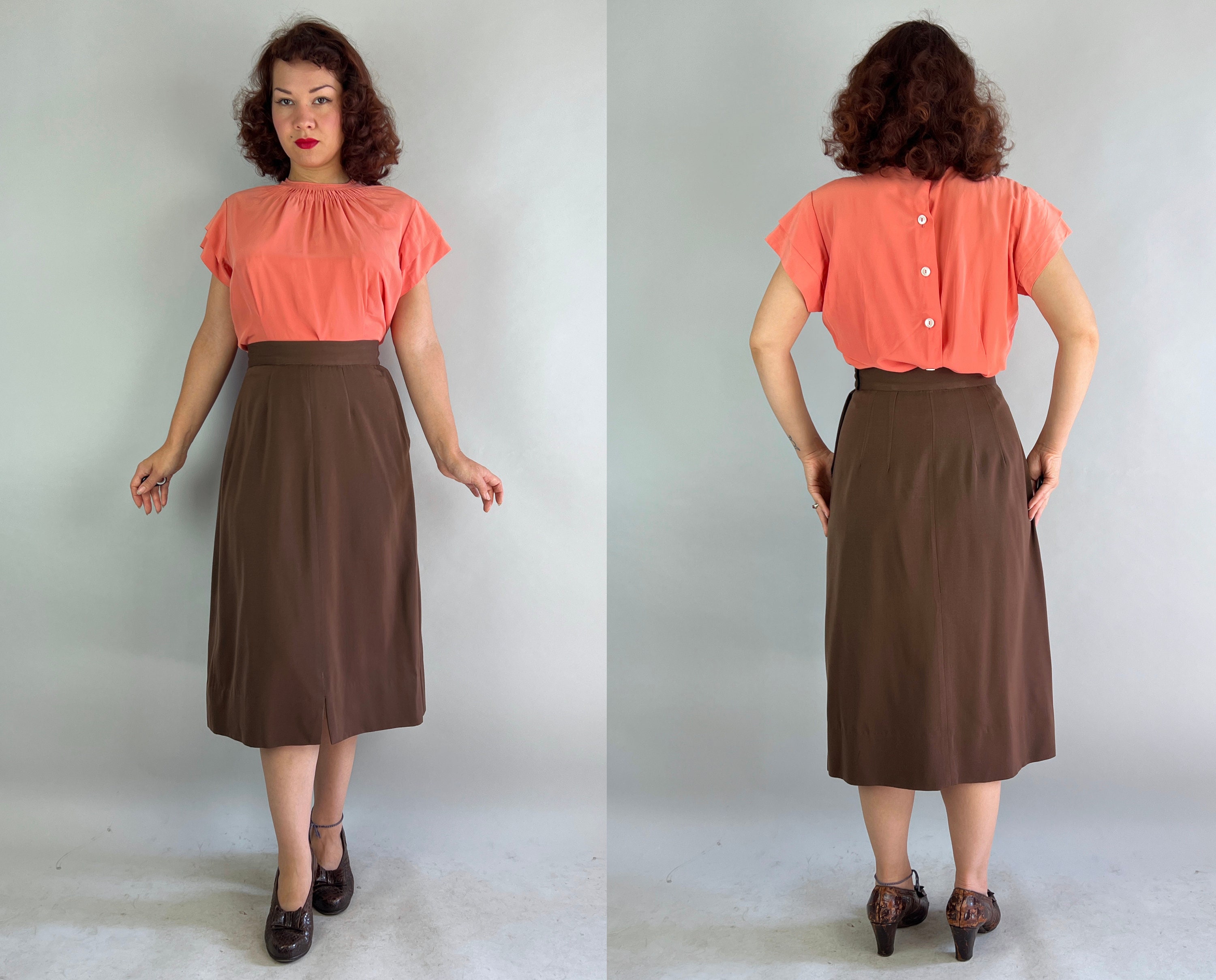 1940s Dashing Coffee Date Suit | Vintage 40s Brown Wool Gabardine Two ...