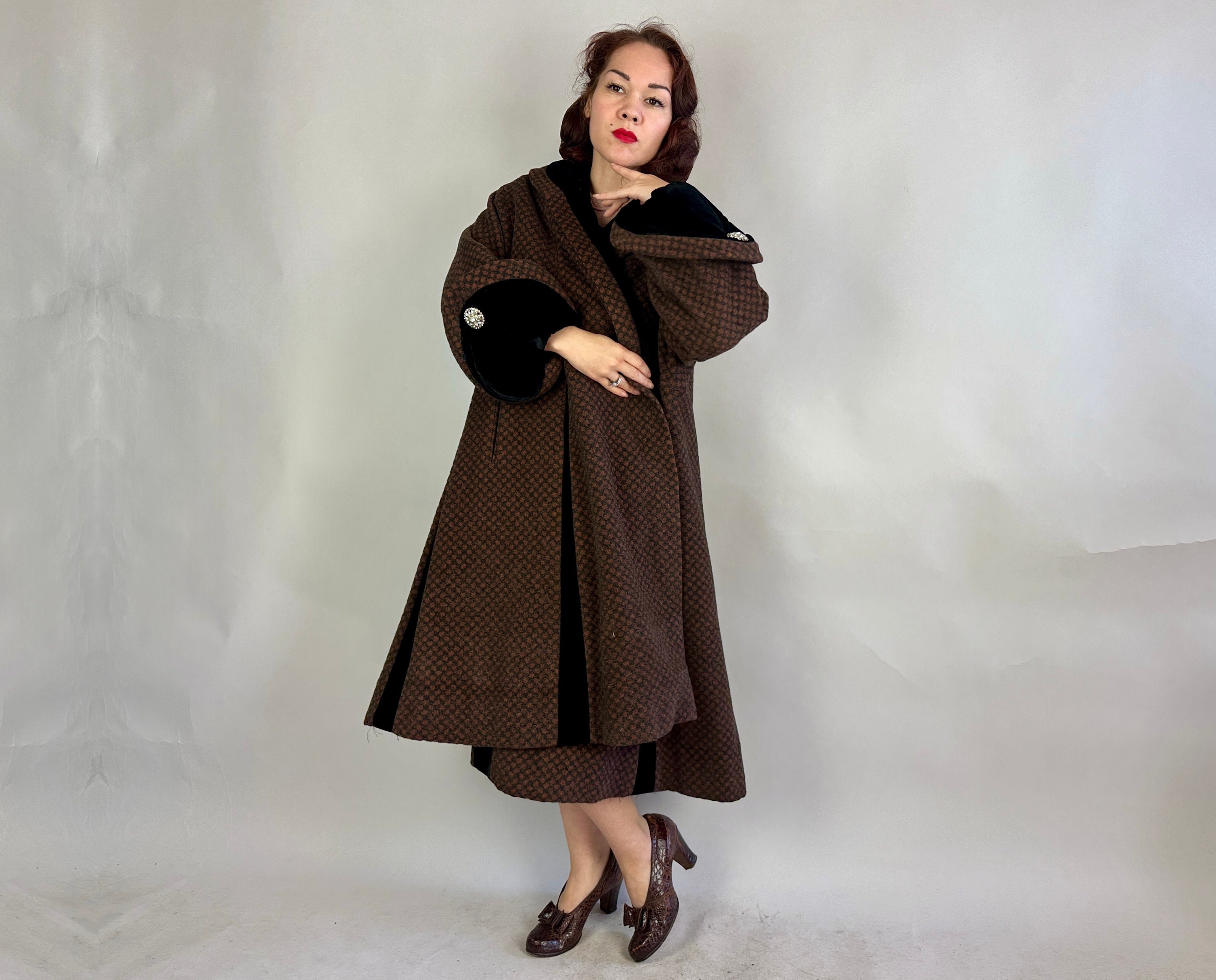 1950s Walk the Runway Swing Coat | Vintage 50s ‘Lilli Ann” Black ...