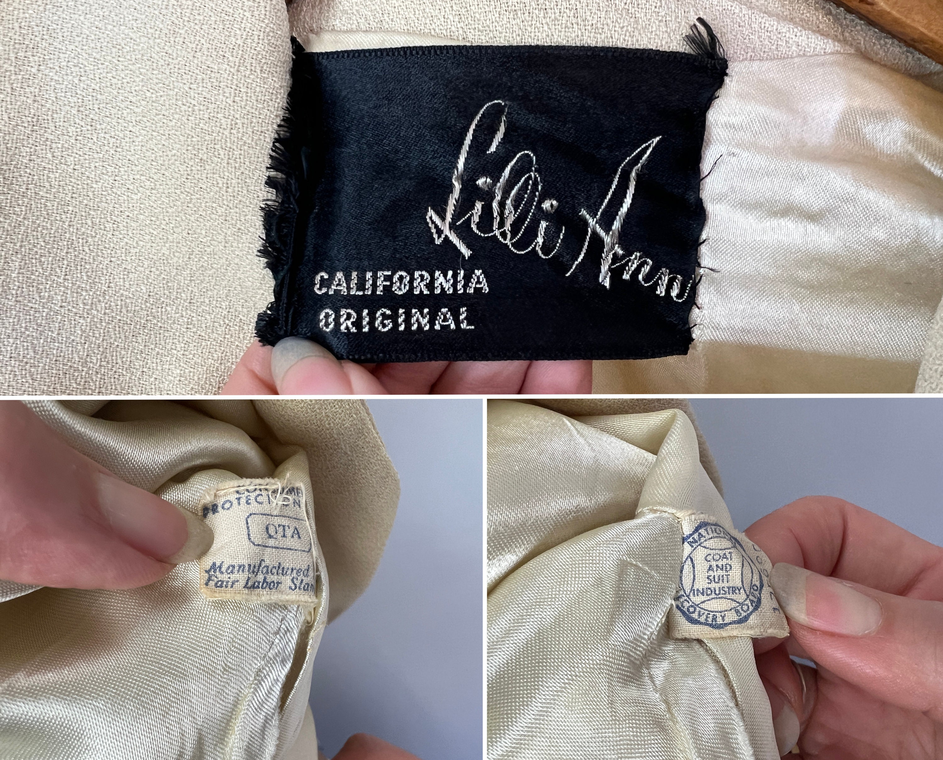 1940s Wendy's Wasp Waist Blazer | Vintage 40s Cream White Wool Crepe ...