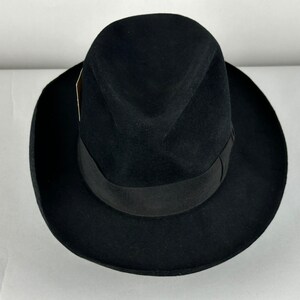 1920s Man in Black Fedora | Vintage 20s Tall Crown Black Wool Felt Mens ...