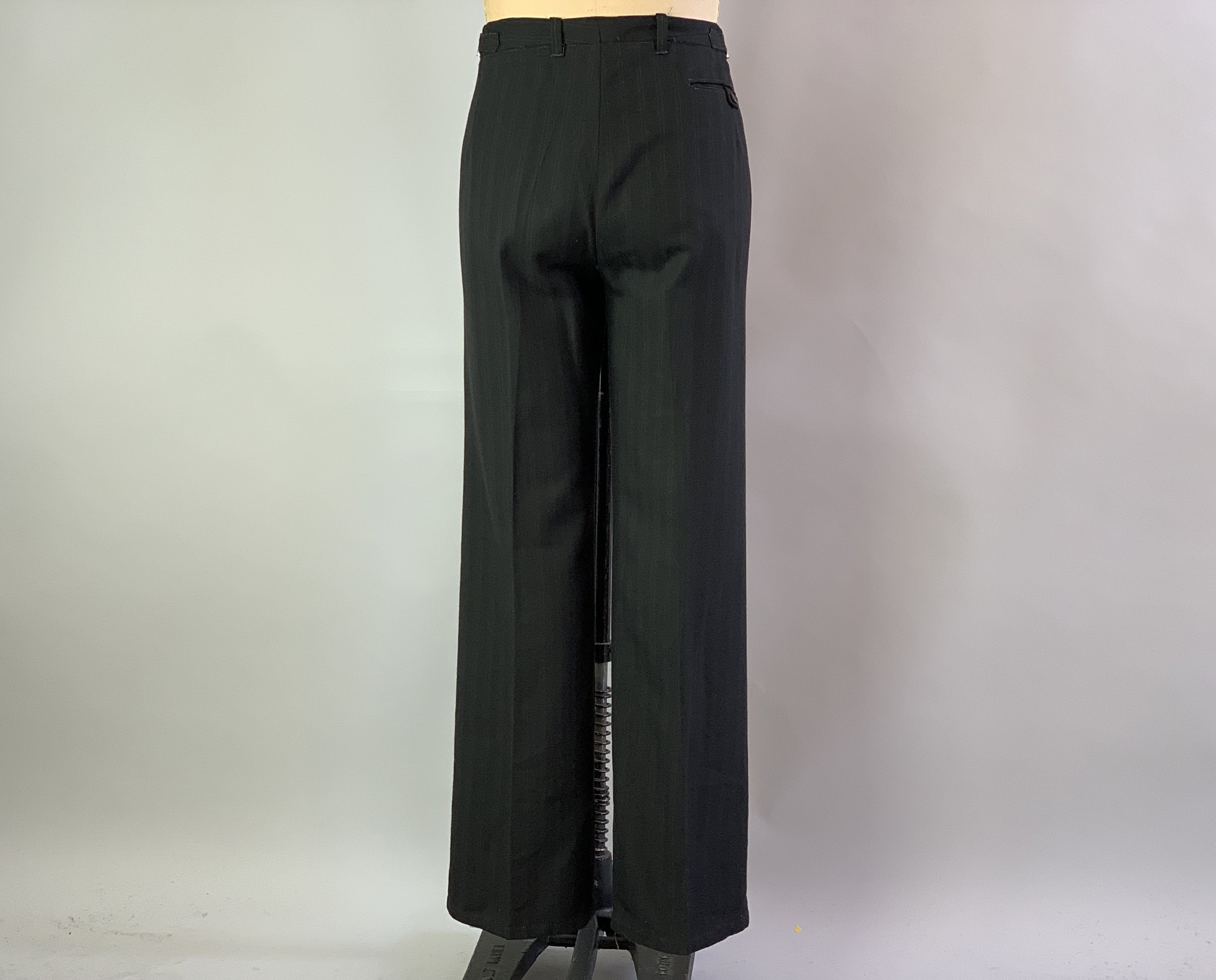 1930s Dapper Dan Trousers | Vintage 30s Black Wool Pants Slacks with ...
