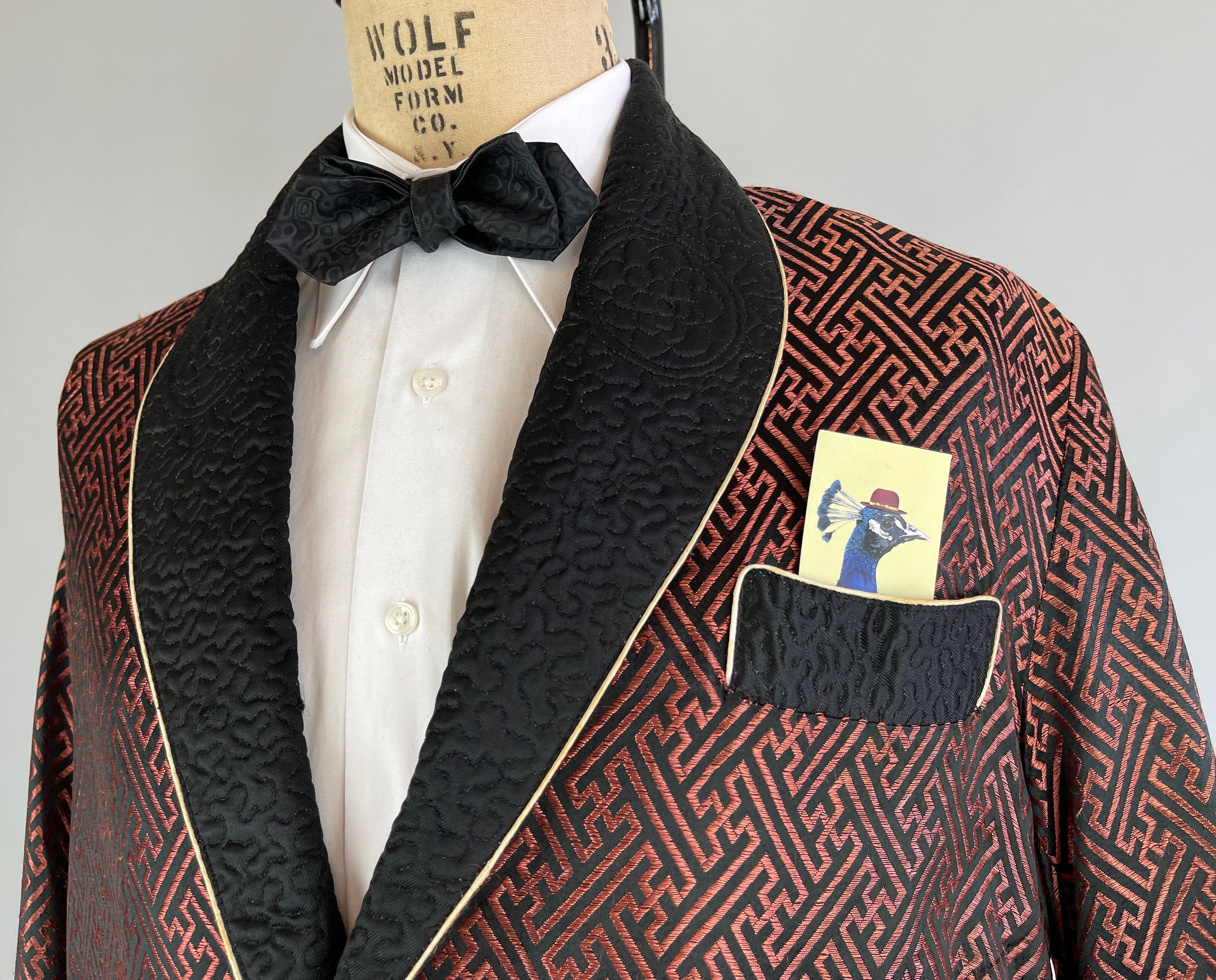 1930s a-MAZE-ing Art Deco Smoking Jacket | Vintage 30s Silk Zig-Zag ...