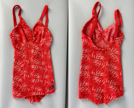1930s Diver's Dream Swimsuit | Vintage 30s Coral and … - Gem