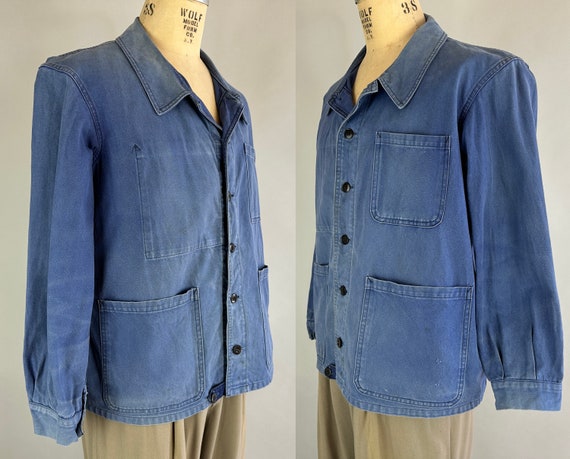 1940s Handy Hank Chore Jacket | Vintage 40s French Co… - Gem