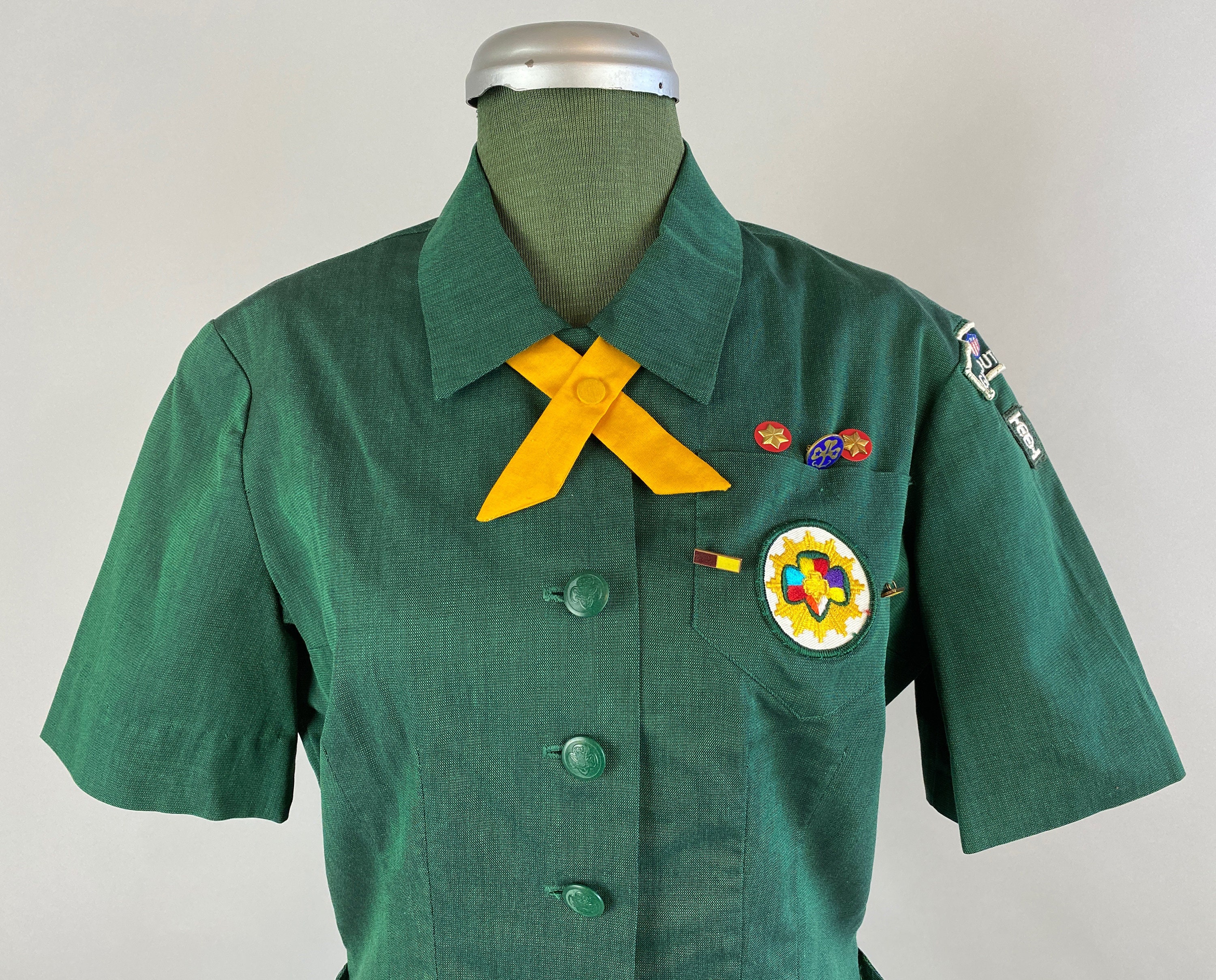 1950s Girl Scouts Uniform Vintage 50s Forest Green Cotton Etsy