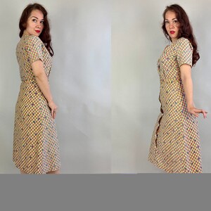 1930s Farmhouse Frolic Frock | Vintage 30s Yellow Red Green and White ...