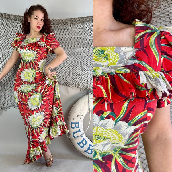 Vintage Hawaiian White Dress - Etsy