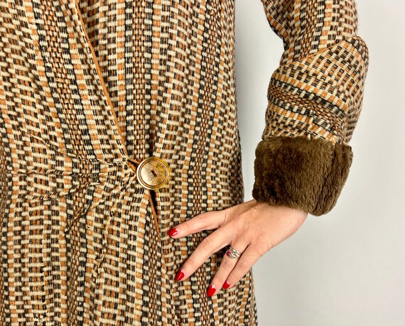 1920s Deco Darling Coat | Vintage 20s Orange, Charcoa… - Gem