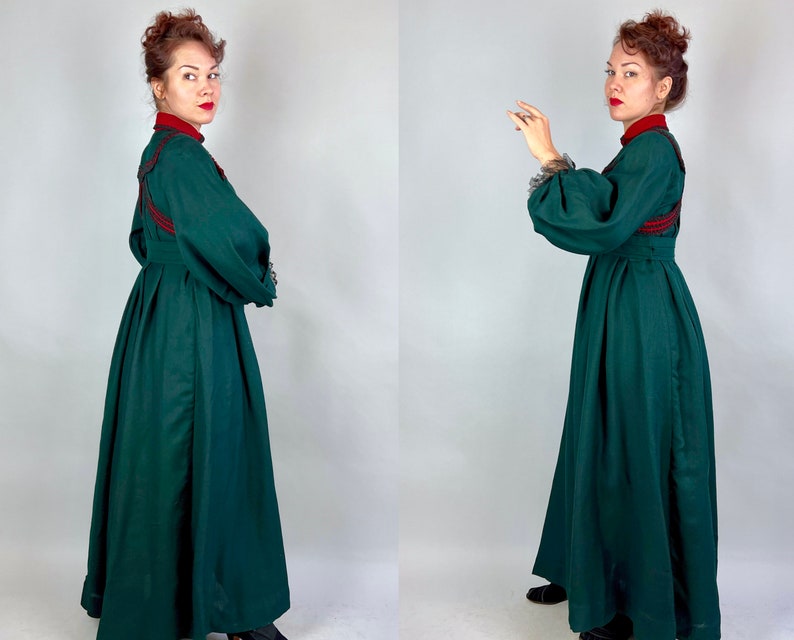 1800s Christmas Carol Dress Antique Vintage Victorian Forest - Etsy