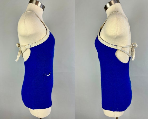 1930s Catch Some Waves Bathing Suit | Vintage 30s Blu… - Gem