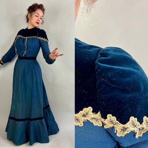 1900s Blessed in Blue Ensemble | Vintage Antique Edwardian Wool Twill ...