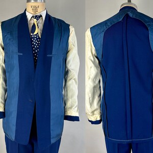 1940s Saul's Snappy Suit | Vintage 40s Admiral Blue Single Breasted ...