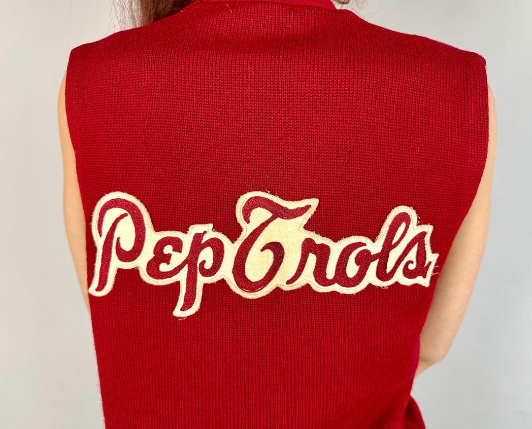 1940s Prepped for Pep Sweater Vest | Vintage 40s Red Wool Knit ...