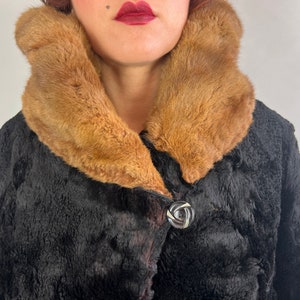 1920s Two Tone Tundra Coat | Vintage 20s Black Sheared Beaver and Brown ...