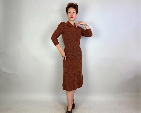 1950s Gingerbread Janet Knit Dress | Vintage 50s Spic… - Gem