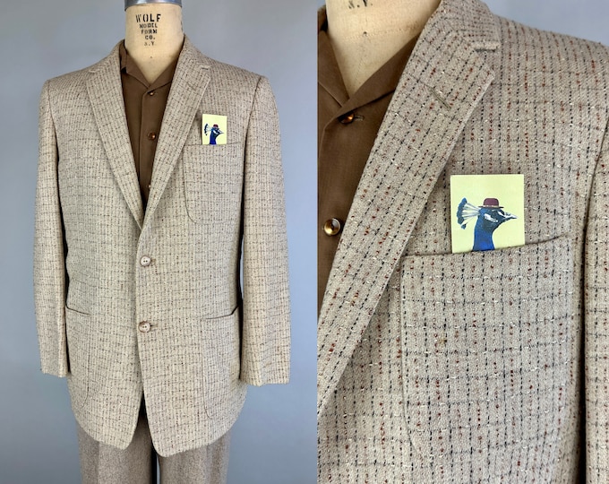 1950s Fantastic Fleck Sport Coat | Vintage 50s White Grey & Copper ...
