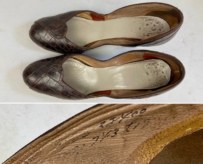 1940s Regal Reptile Pumps Vintage 40s Natural Brown - Etsy