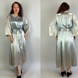 1930s Silver Siren Dressing Gown | Vintage 30s Icy Silver Blue Liquid ...