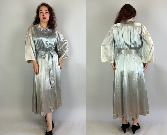 1930s Silver Siren Dressing Gown | Vintage 30s Icy Si… - Gem