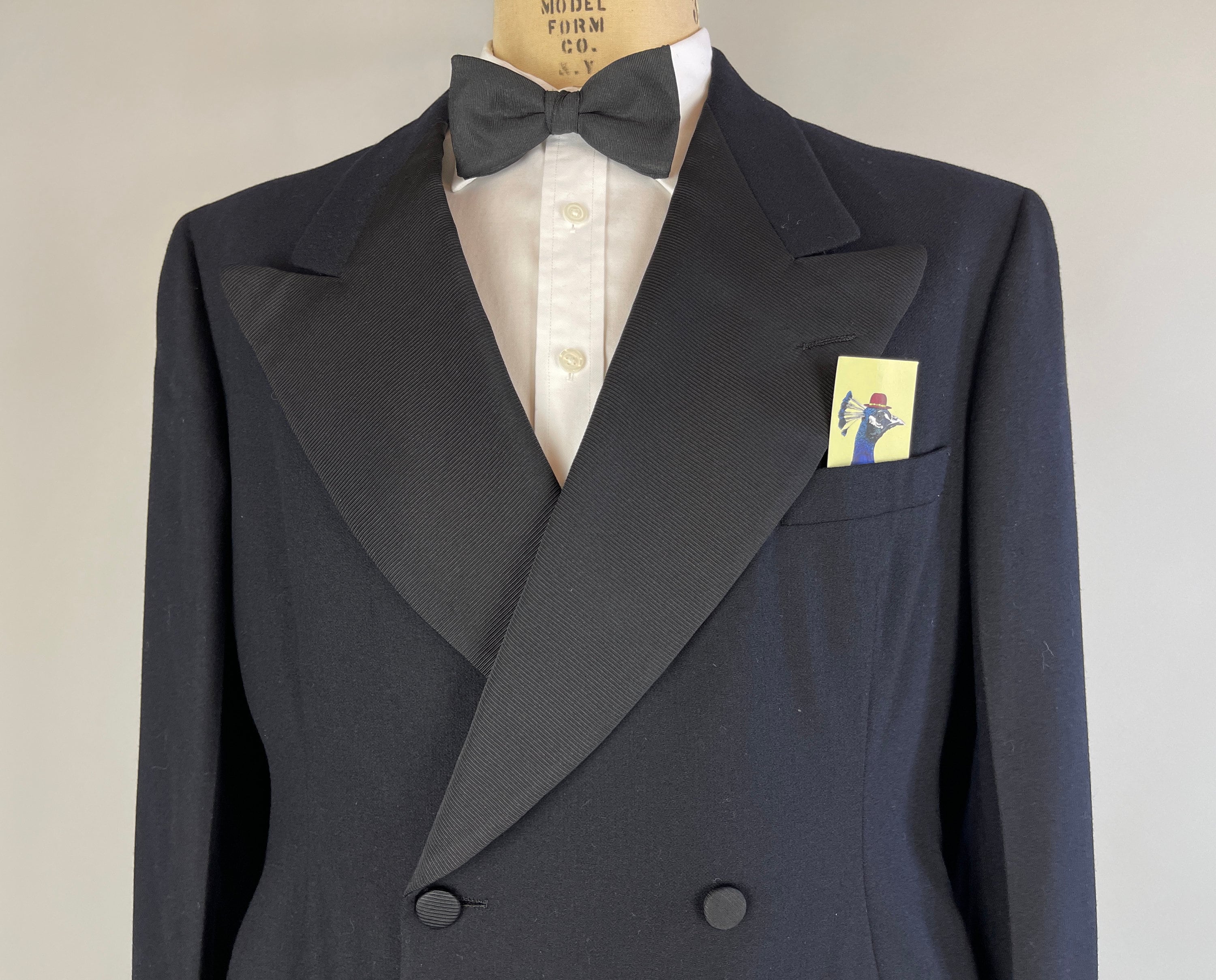 1940s New Years Celebration Tuxedo | Vintage 40s Black Wool Tux Suit ...