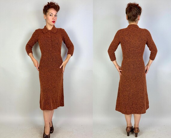 1950s Gingerbread Janet Knit Dress | Vintage 50s Spic… - Gem