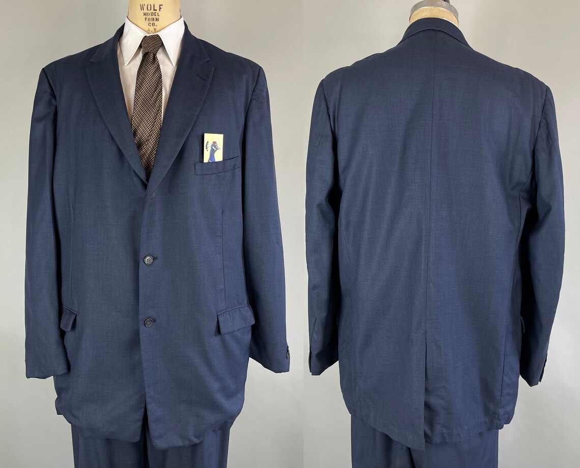 1950s Starry Night Suit Vintage 50s Midnight Blue Wool | Etsy