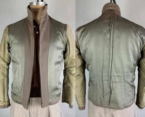 1940s Handy Hank Workwear Jacket | Vintage 40s Taupe … - Gem