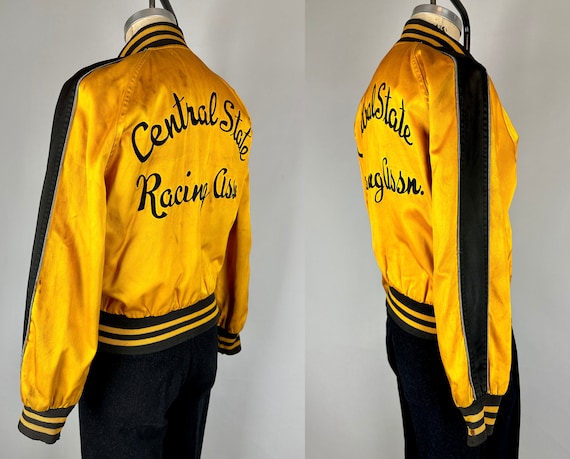1940s Speed Racer Club Jacket | Vintage 40s Canary Ye… - Gem