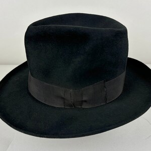 1920s Man in Black Fedora | Vintage 20s Tall Crown Black Wool Felt Mens ...