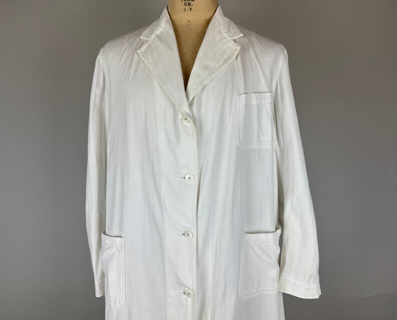 1920s Dapper Doctor Duster Coat | Vintage Antique 20s White Cotton ...
