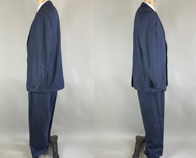 1950s Starry Night Suit Vintage 50s Midnight Blue Wool | Etsy