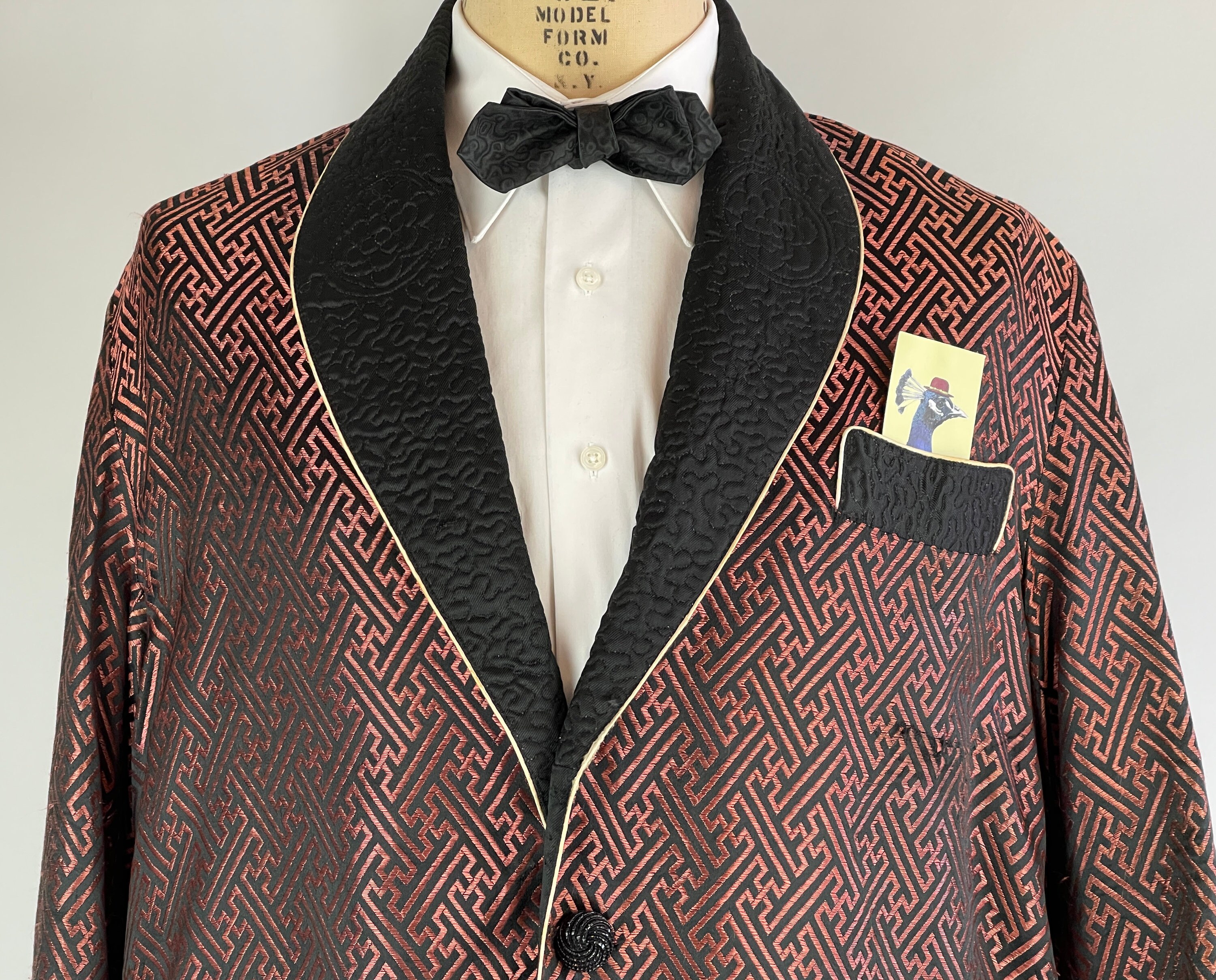 1930s a-MAZE-ing Art Deco Smoking Jacket | Vintage 30s Silk Zig-Zag ...